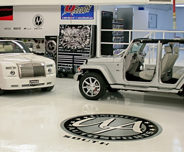 Racing Area Floor Coatings - UCoat It Epoxy Floor Coatings